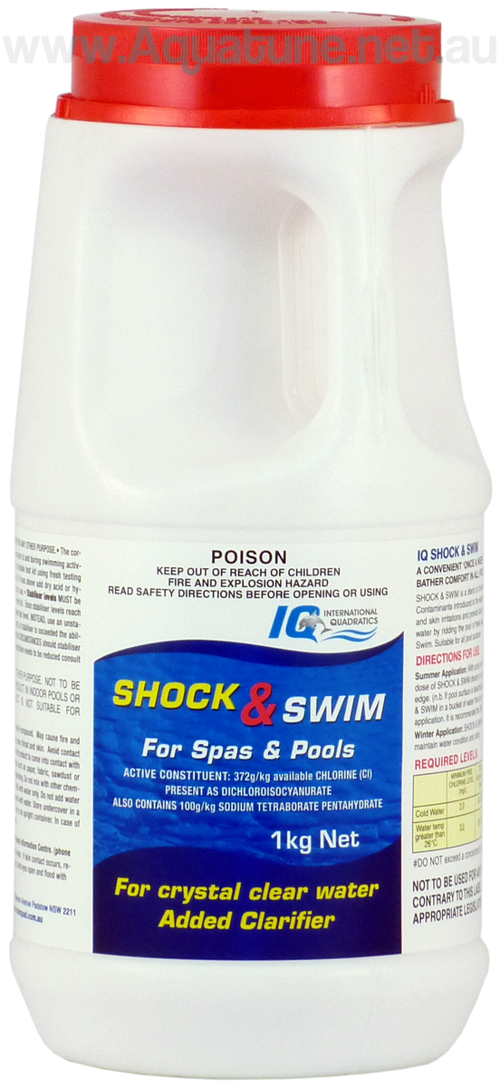 Shock and Swim - Pool Shock - 4 pack sizes available - IQSH – Aquatune